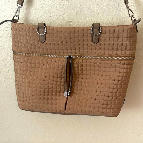 Max Studio | Bags | Max Studio Tan Tote With Two Zip Pockets In The ...